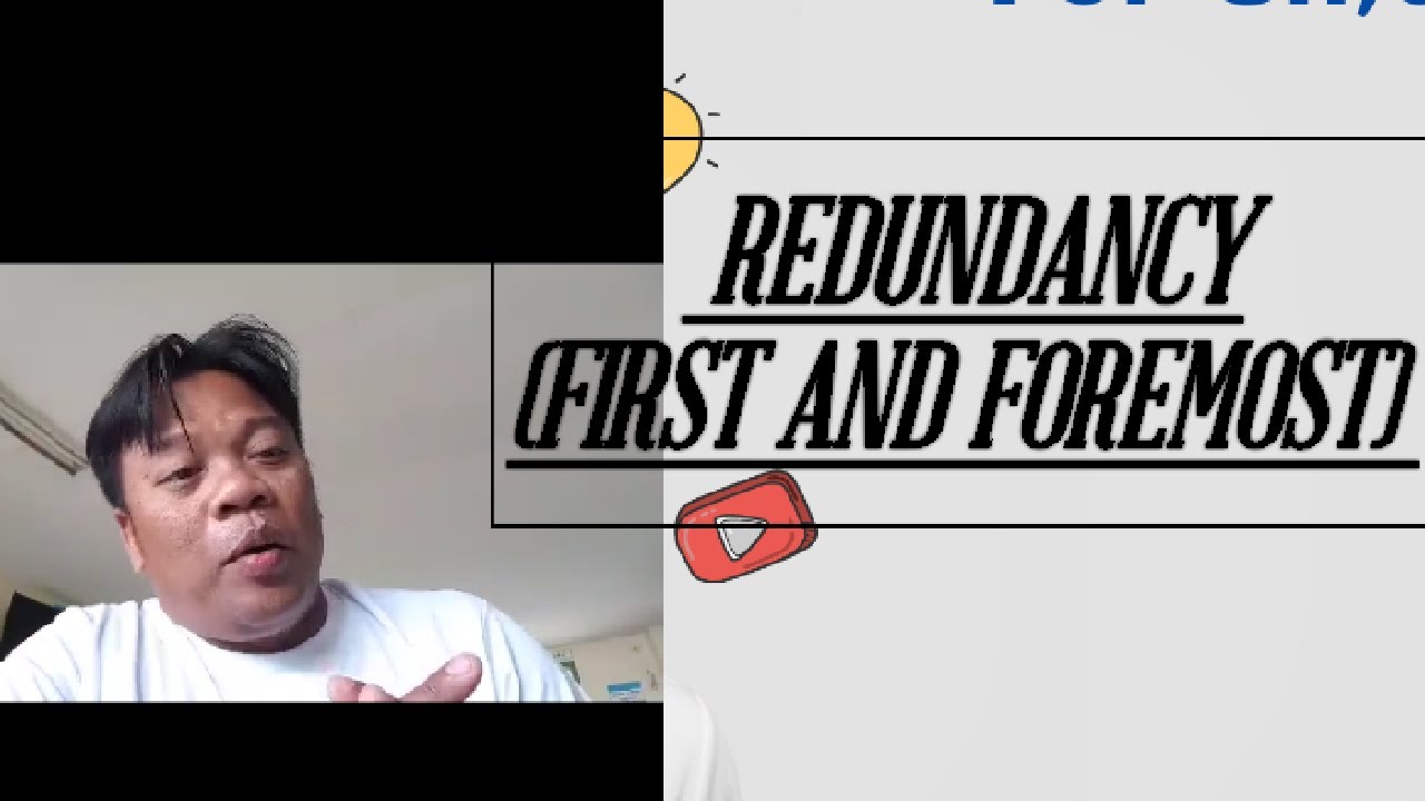 Redundancy (first and foremost) - YouTube