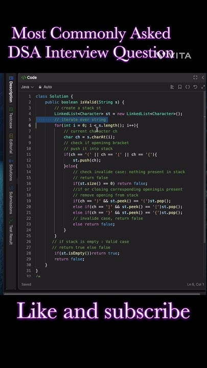 Valid Parentheses | Stack & Queue | Interview Prep | Quick Recap | DSA | Java | Leetcode - 20 ...
