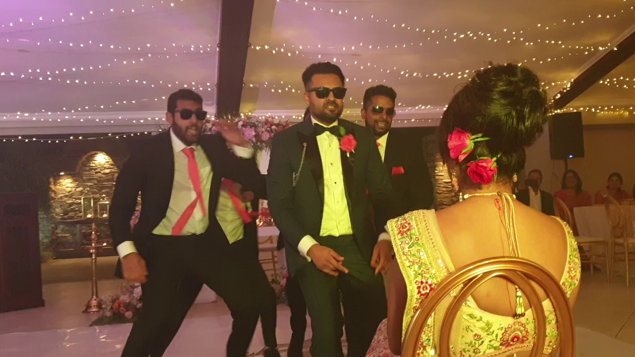 Groom Surprises Bride with an AWESOME Groomsmen Dance - YouTube