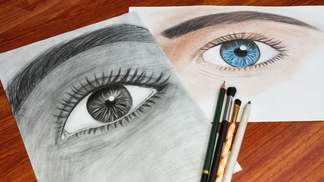 How to Draw a Hyper-Realistic Eye | Pencil Color Tutorial for Beginners ...