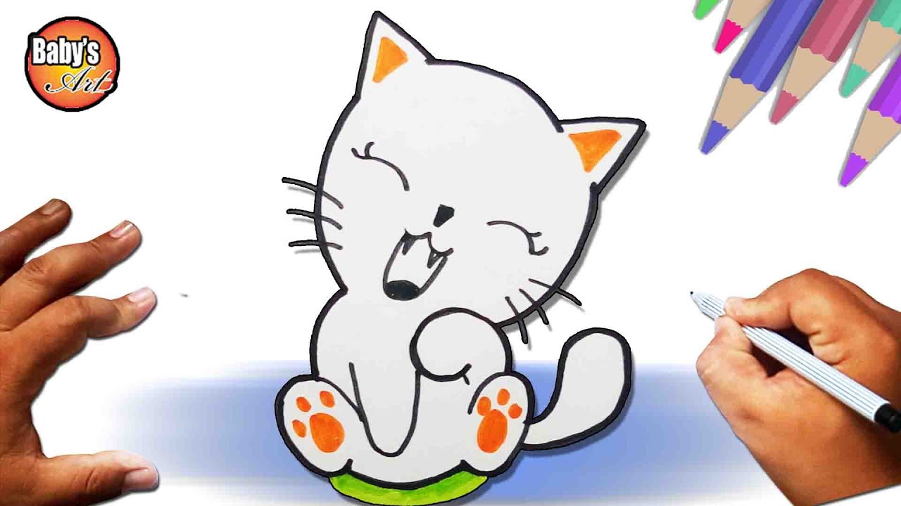 Learn The Art Of Drawing A Happy Cat In Just A Few Simple Steps! - YouTube