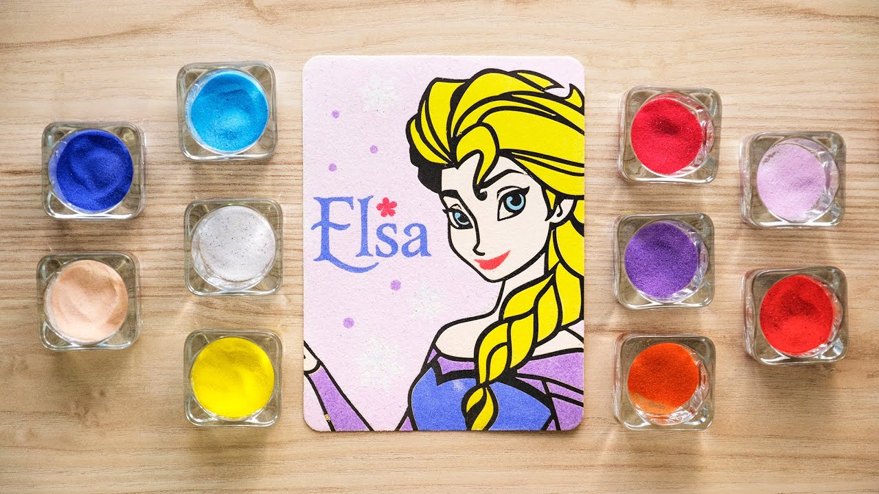 Elsa FROZEN - Sand Painting Toys - YouTube