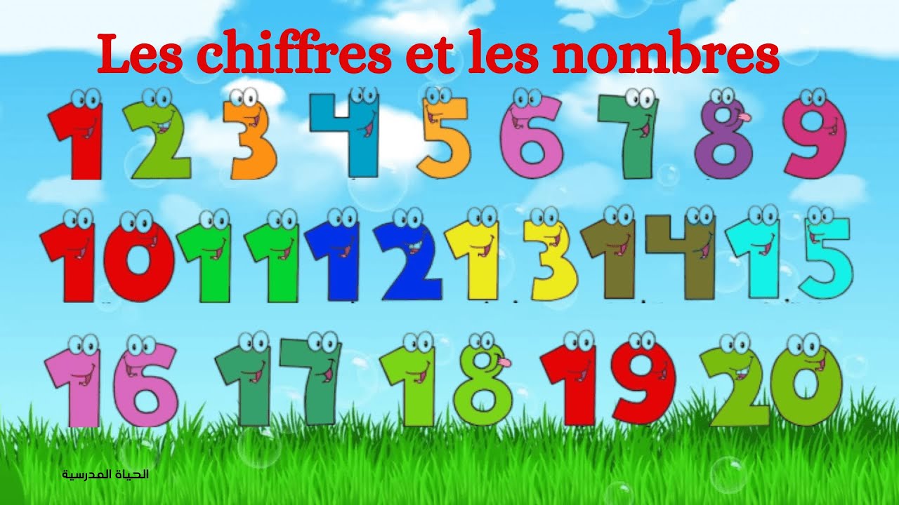 les chiffres et les nombre de 1 à 20 الأرقام باللغة الفرنسية - YouTube