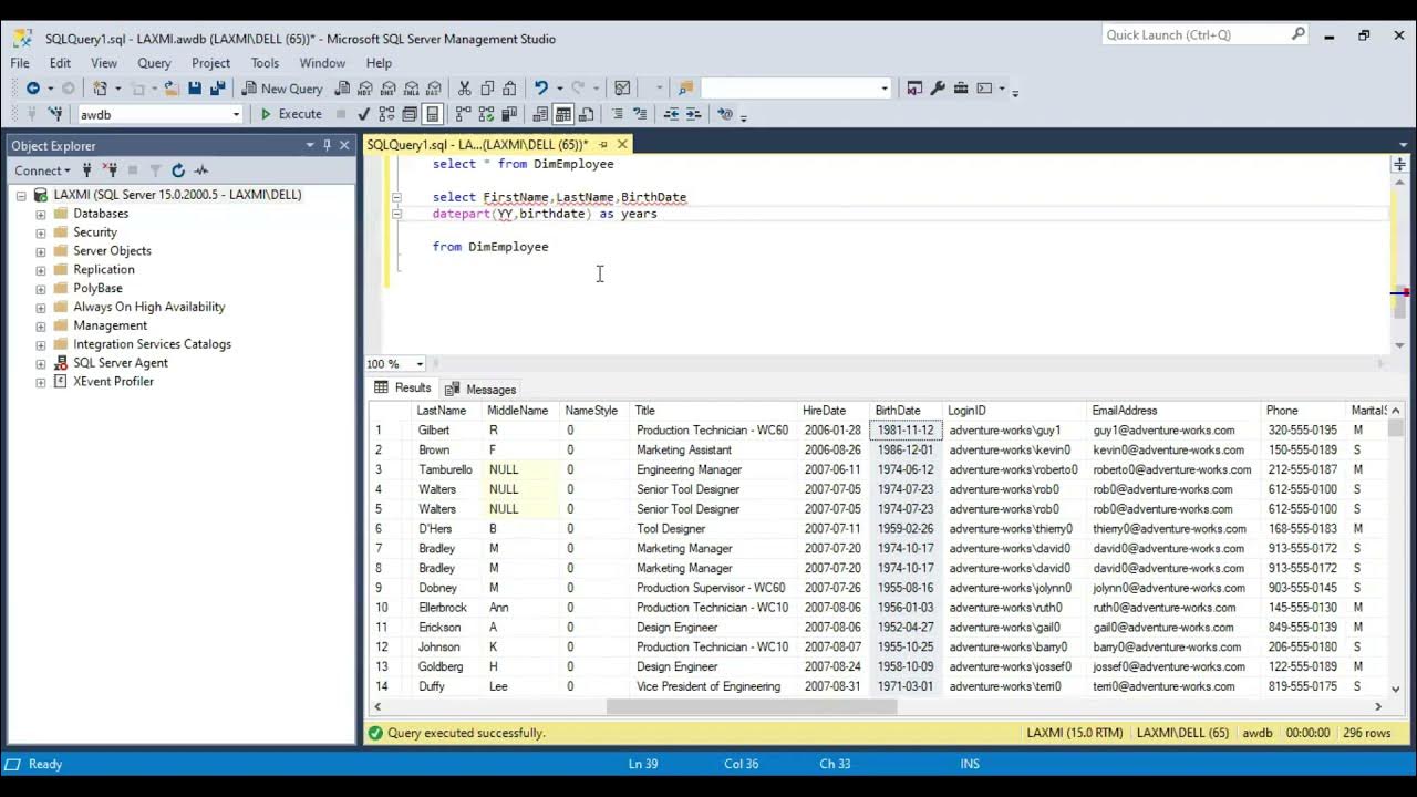Date Functions in SQL Server Telugu | SQL Telugu - YouTube