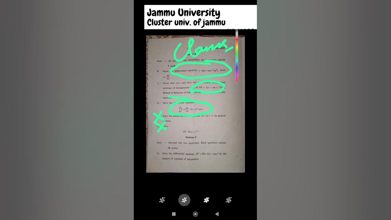 Previous year questions paper sem 2 math jammu university cluster university - YouTube