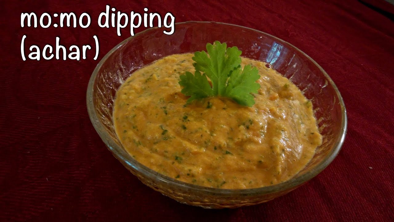 How to make mo:mo dipping sauce, (momos achar, momos chutney) - YouTube