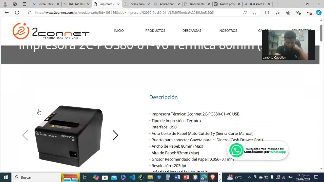como configurar una impresora térmica 2connet pos80-01 v6 - YouTube