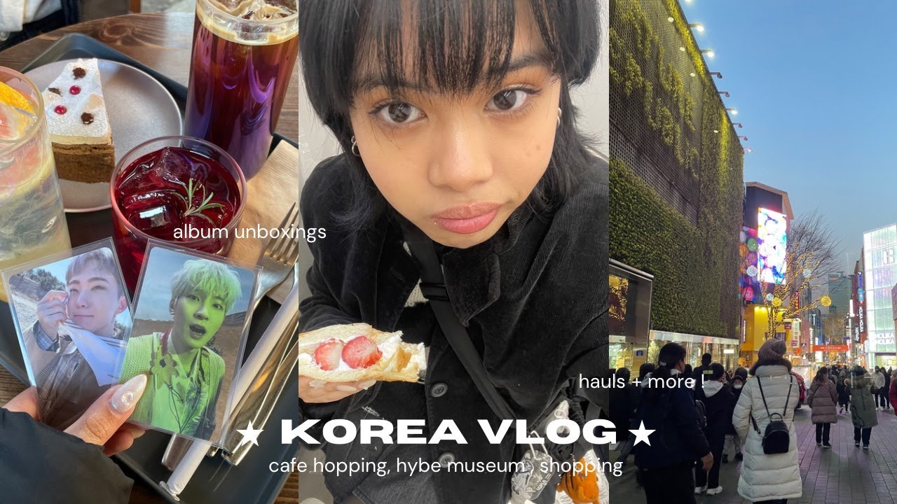korea vlog #3 🇰🇷 cafe hopping , hybe museum , kpop album shopping ...