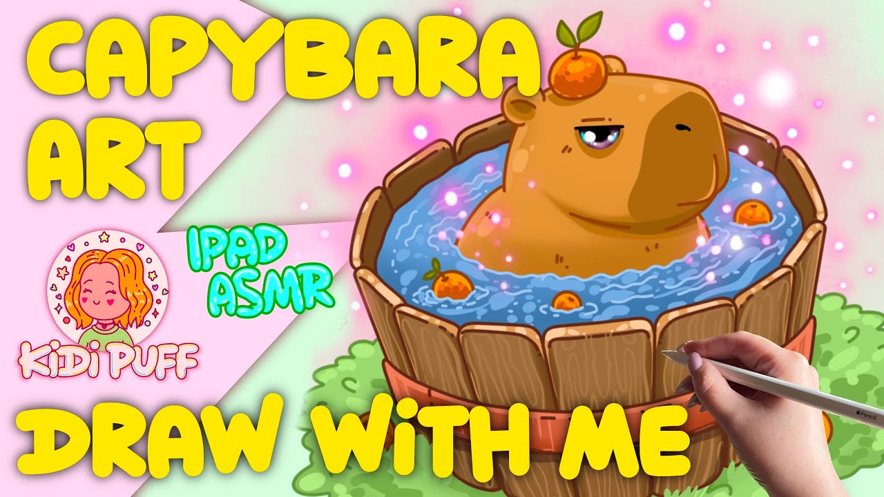 CAPYBARA ART DRAW WITH ME #art #capybara art #procreate - YouTube