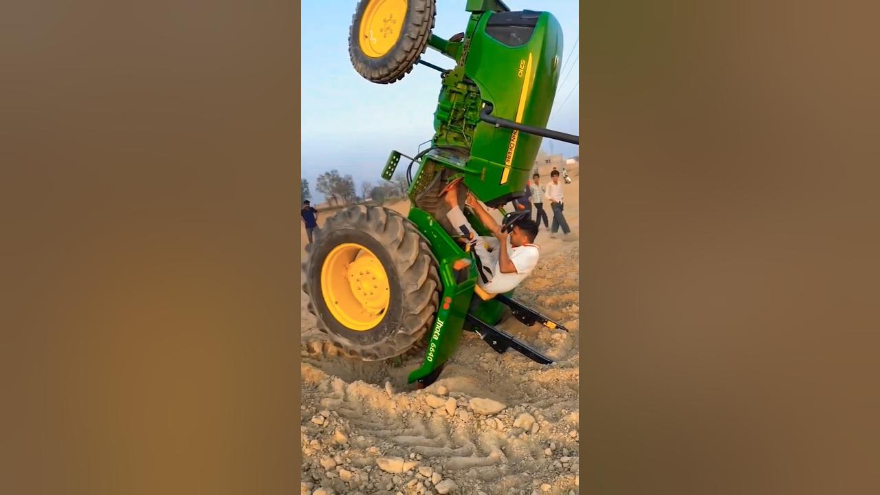 Johndeere tractor stunt baal bacha tractor stunt video #johndeere nishu ...
