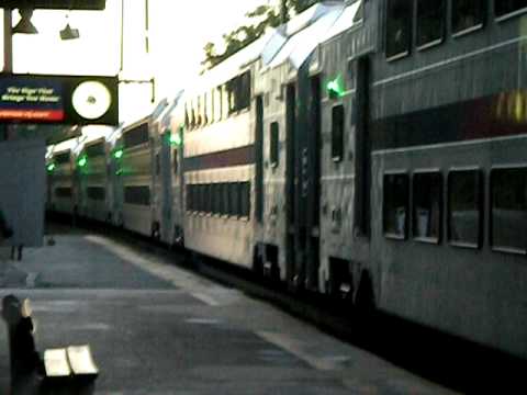 NJT Multi-level cars pulling into chatham train station - YouTube