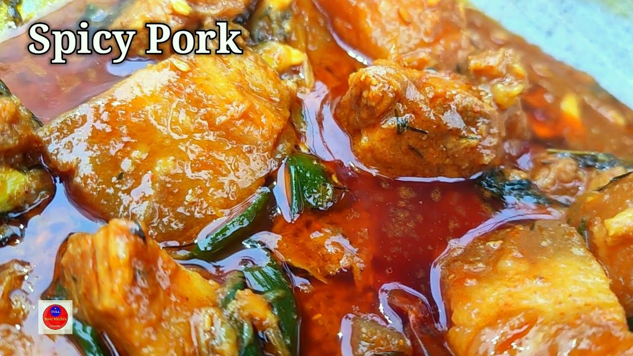 YUMMY PORK RECIPE | SPICY PORK CURRY |PORK COOKING RECIPE VILLAGE STYLE ...