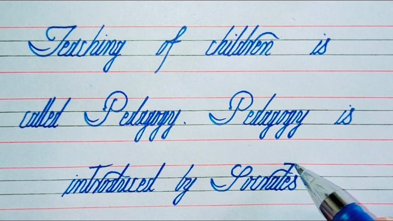 Beautiful cursive style English handwriting ️. Pedagogy in Education ...