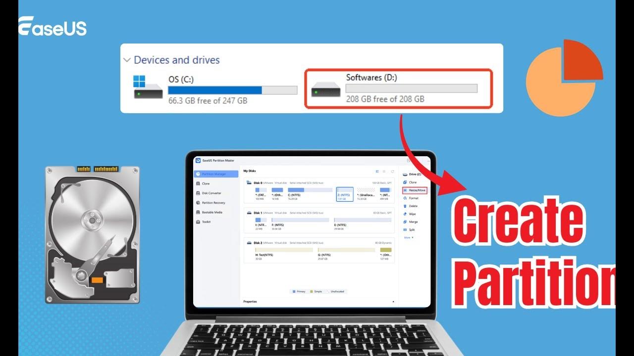 How to Create Partition | Create EXT4/GPT partition - EaseUS - YouTube