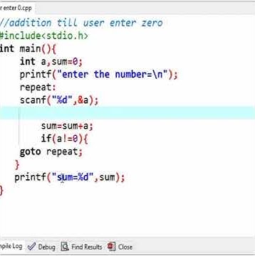 addition of numbers till user enter zero using goto statement#shorts - YouTube
