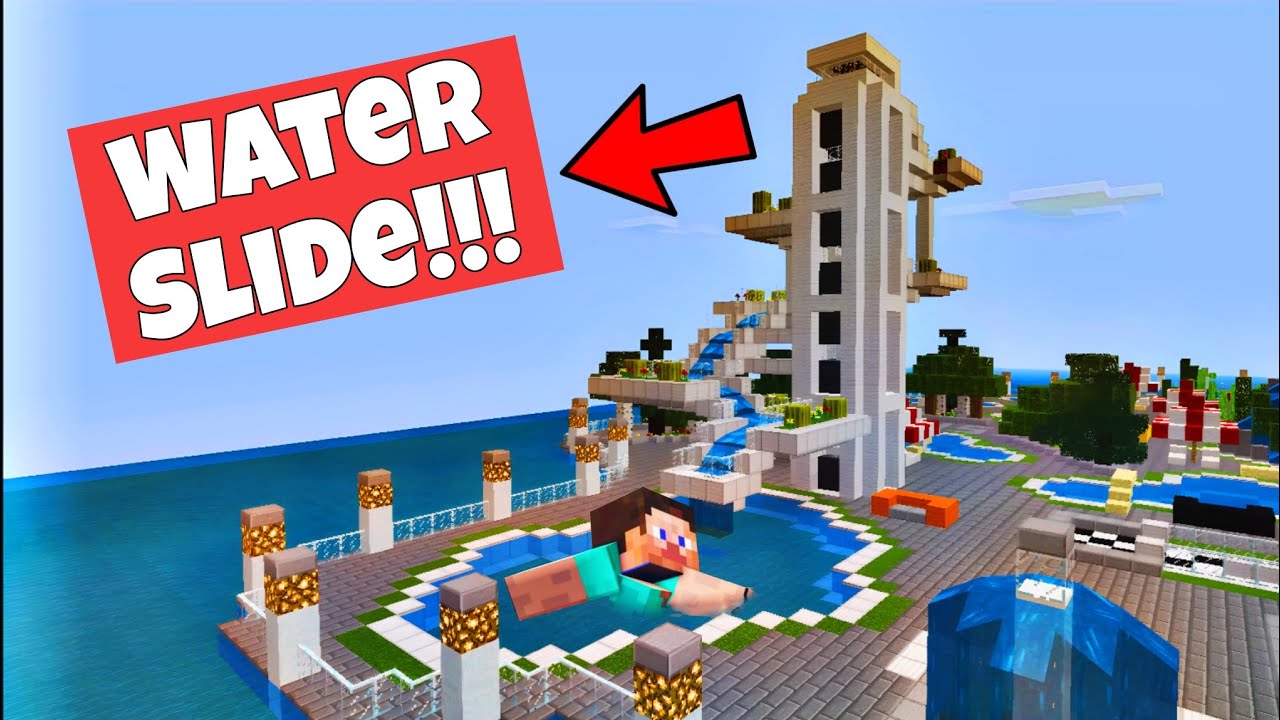 Minecraft water slide Map - YouTube