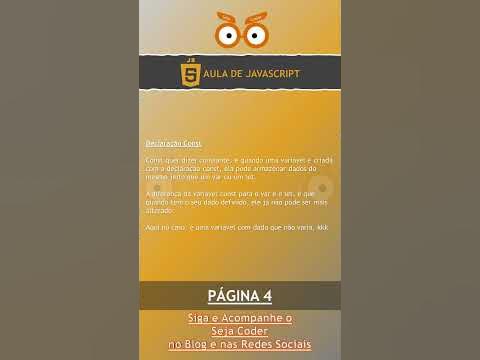 JavaScript - Como Declarar Variável Usando O Const | Seja Coder #shorts - YouTube
