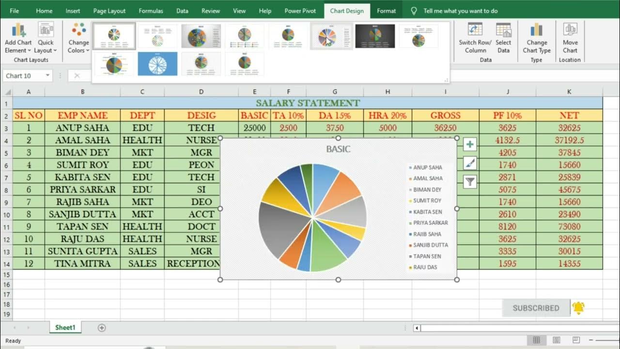 pie chart| in-Ms-Excel 2016|How to create Pie chart in Ms-Excel 2016|Char Creation |Tech Study ...