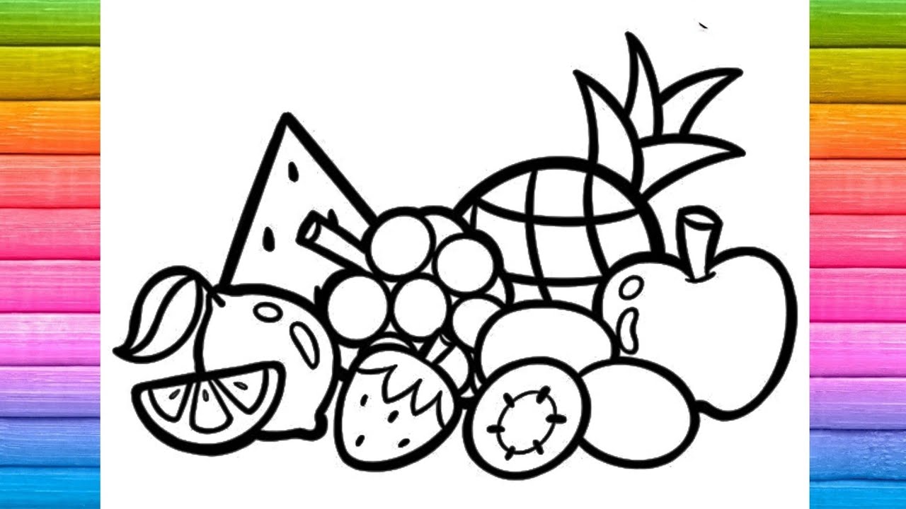 How to draw and color fruits | drawing for kids | step by step drawing ...