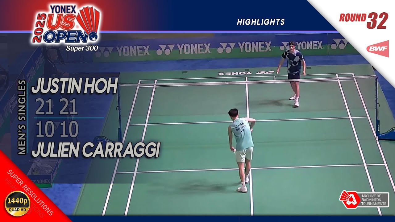 Justin Hoh vs Julien Carraggi | US Open 2025 | R32 MS Highlights - YouTube