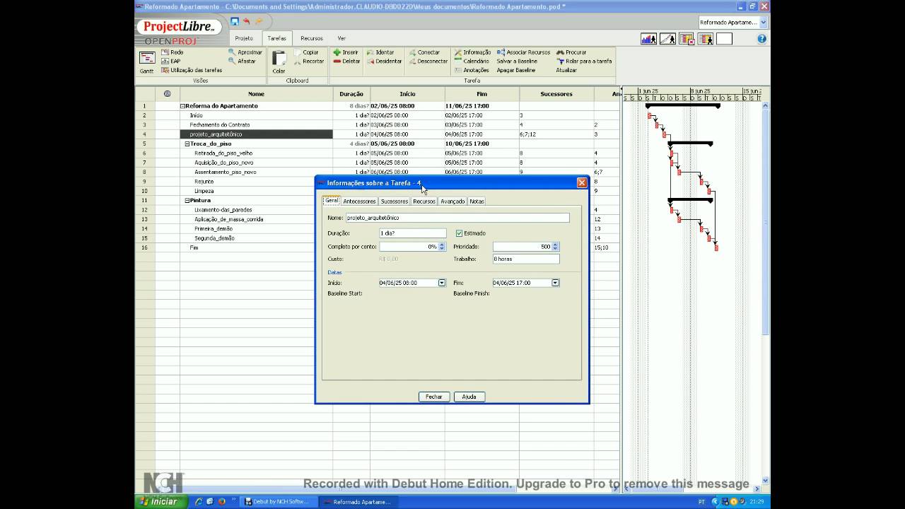 Project Libre aula 3 Open Project - YouTube