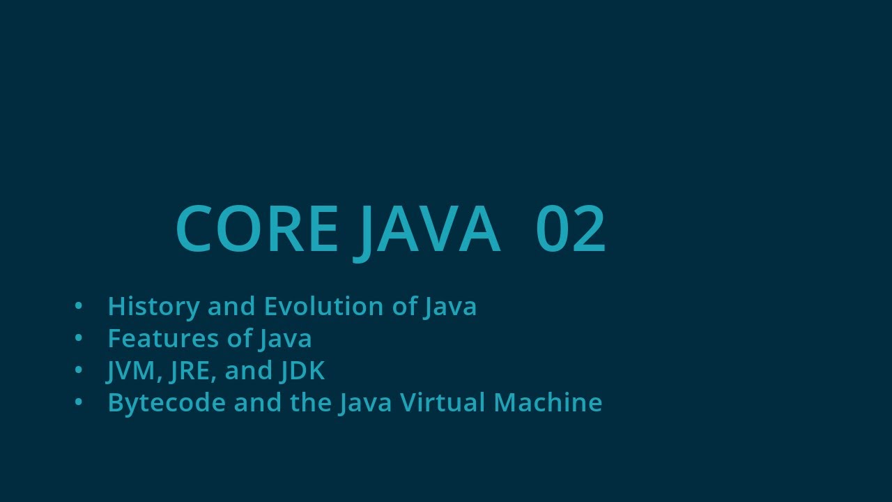 History And Evolution Of Java And Features Of Java And Jvm Jre And Jdk Youtube