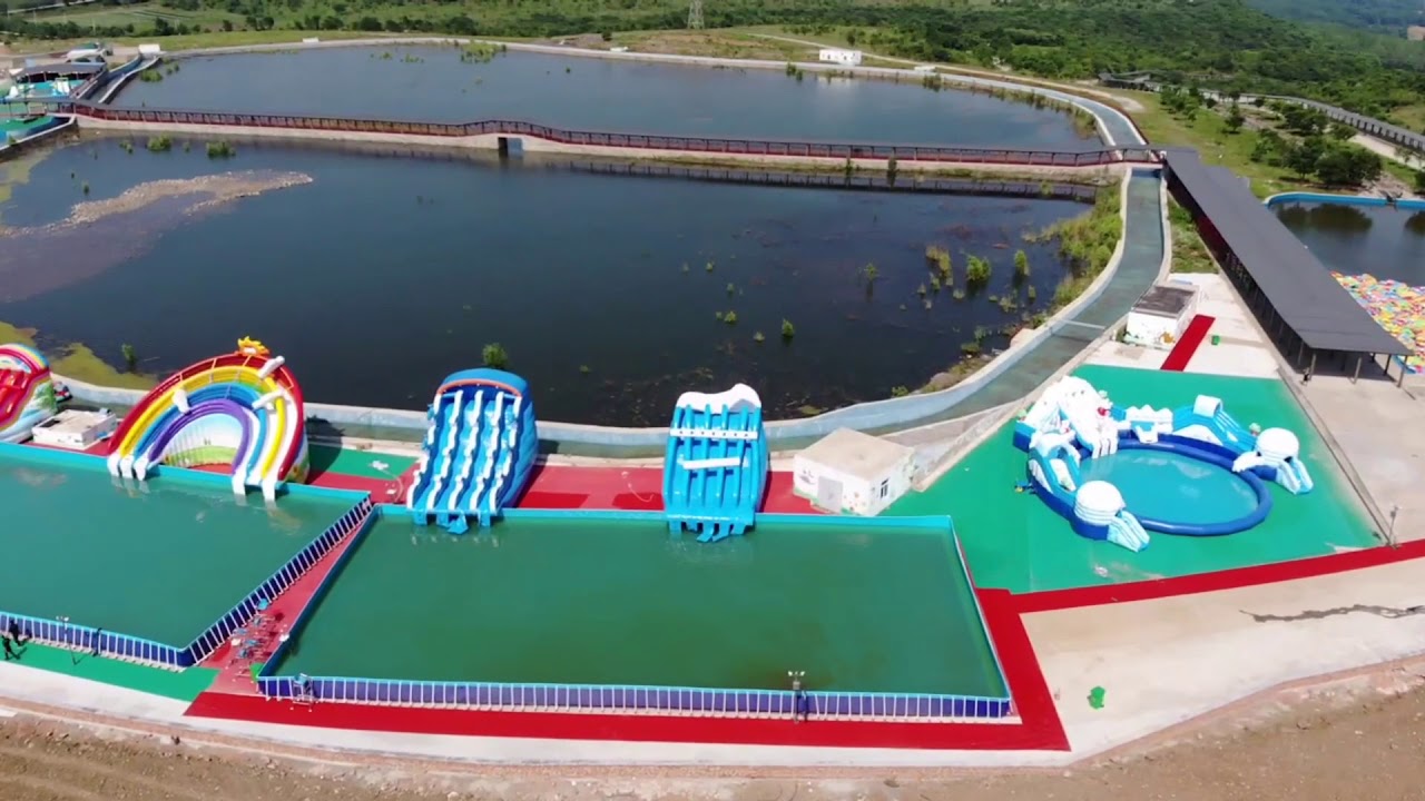 Giant inflatable water slide clearance inflatable slide - YouTube