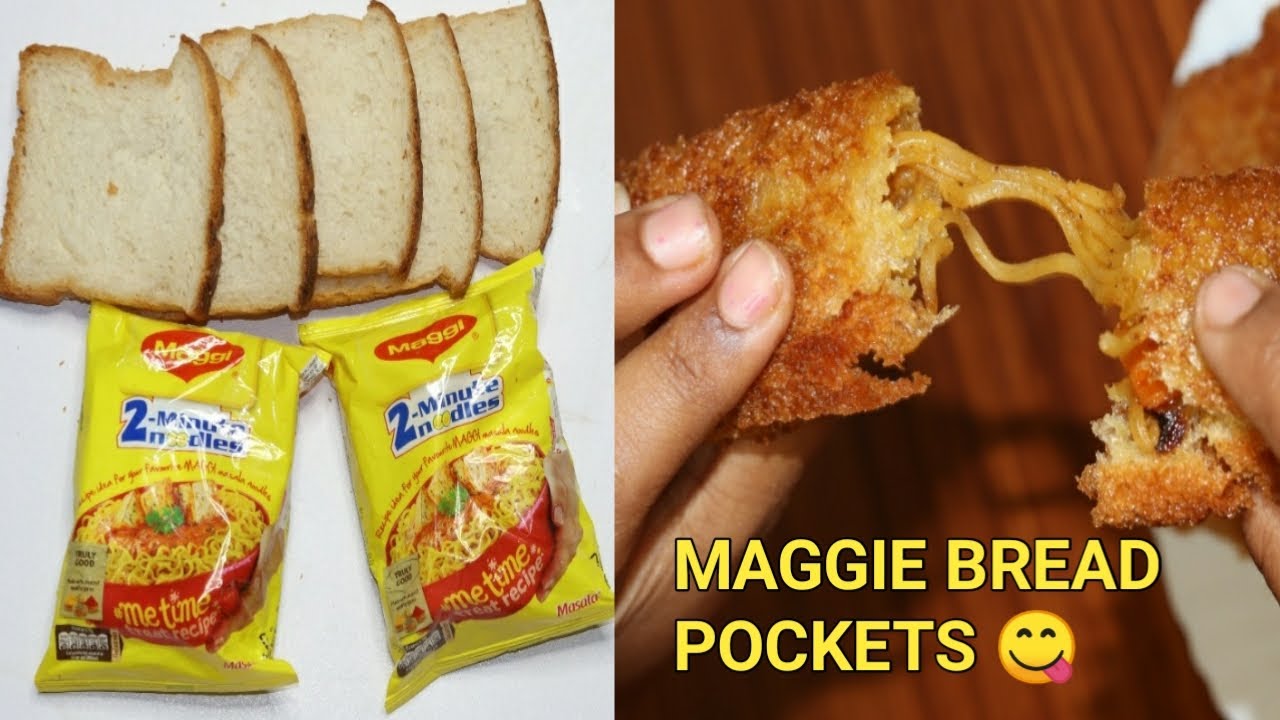 Maggie Bread Pockets | Easy Maggie recipe | Masala Maggi Bread Pockets ...