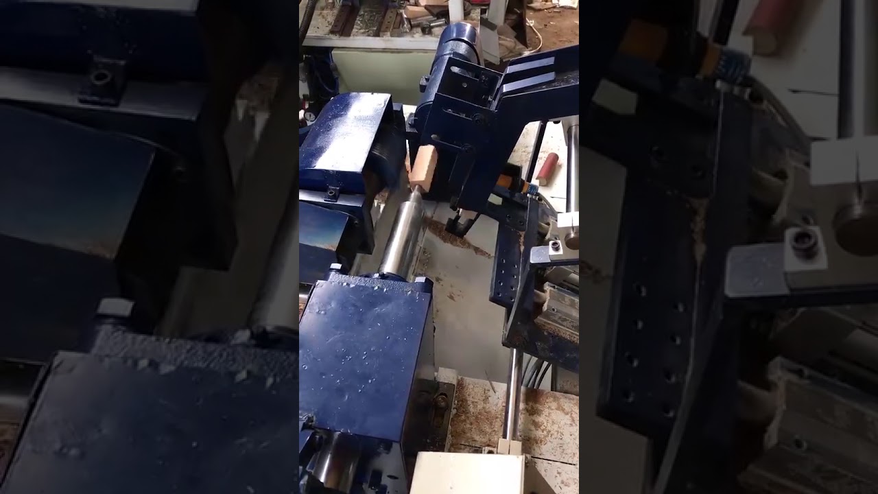 Wood handle production machine - YouTube