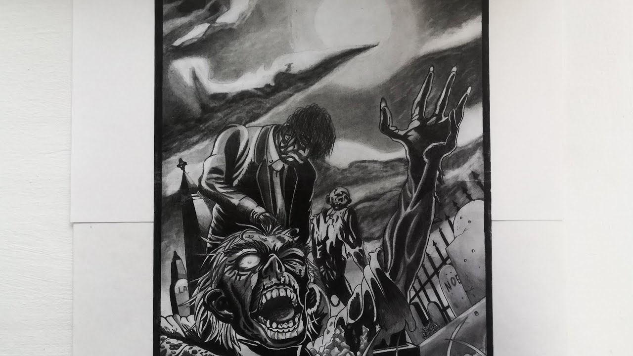 Рисую ЗОМБИ АПОКАЛИПСИС Простыми карандашами / I draw a ZOMBIE ...