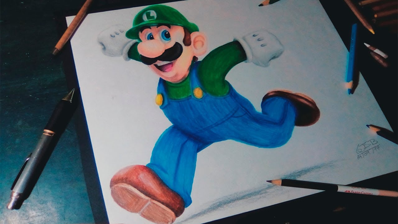Dibujo De Luigi - speed drawing - YouTube
