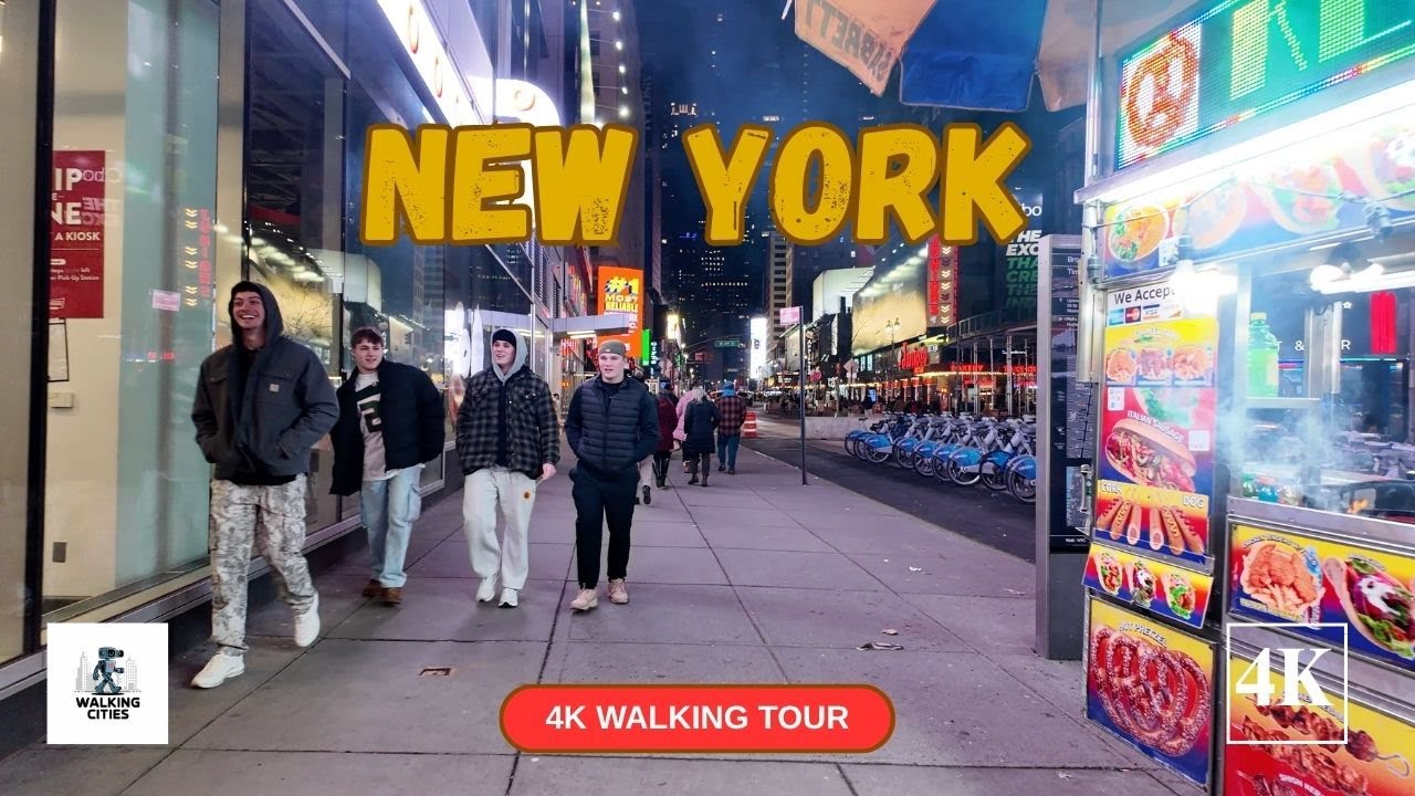 Night Walk Through Times Square | New York City Walking Tour 4K - YouTube