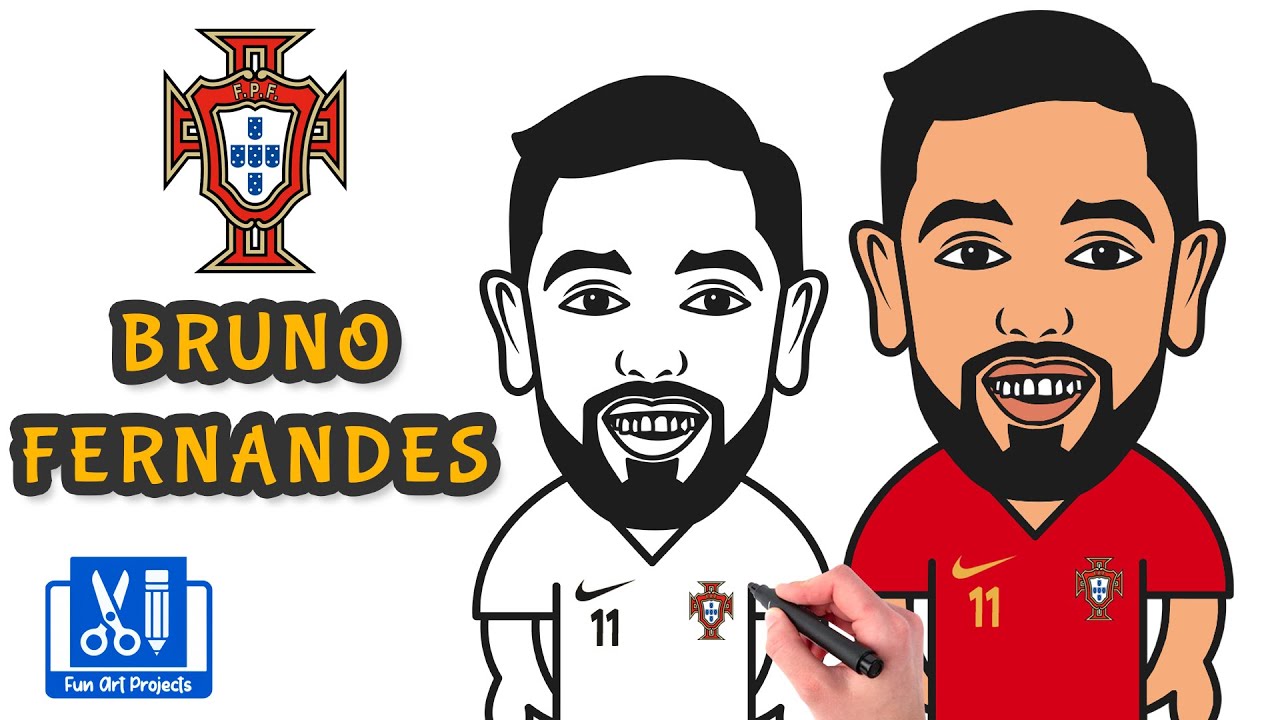 How To Draw Bruno Fernandes | Portuguese Magnifico - Draw Football ...