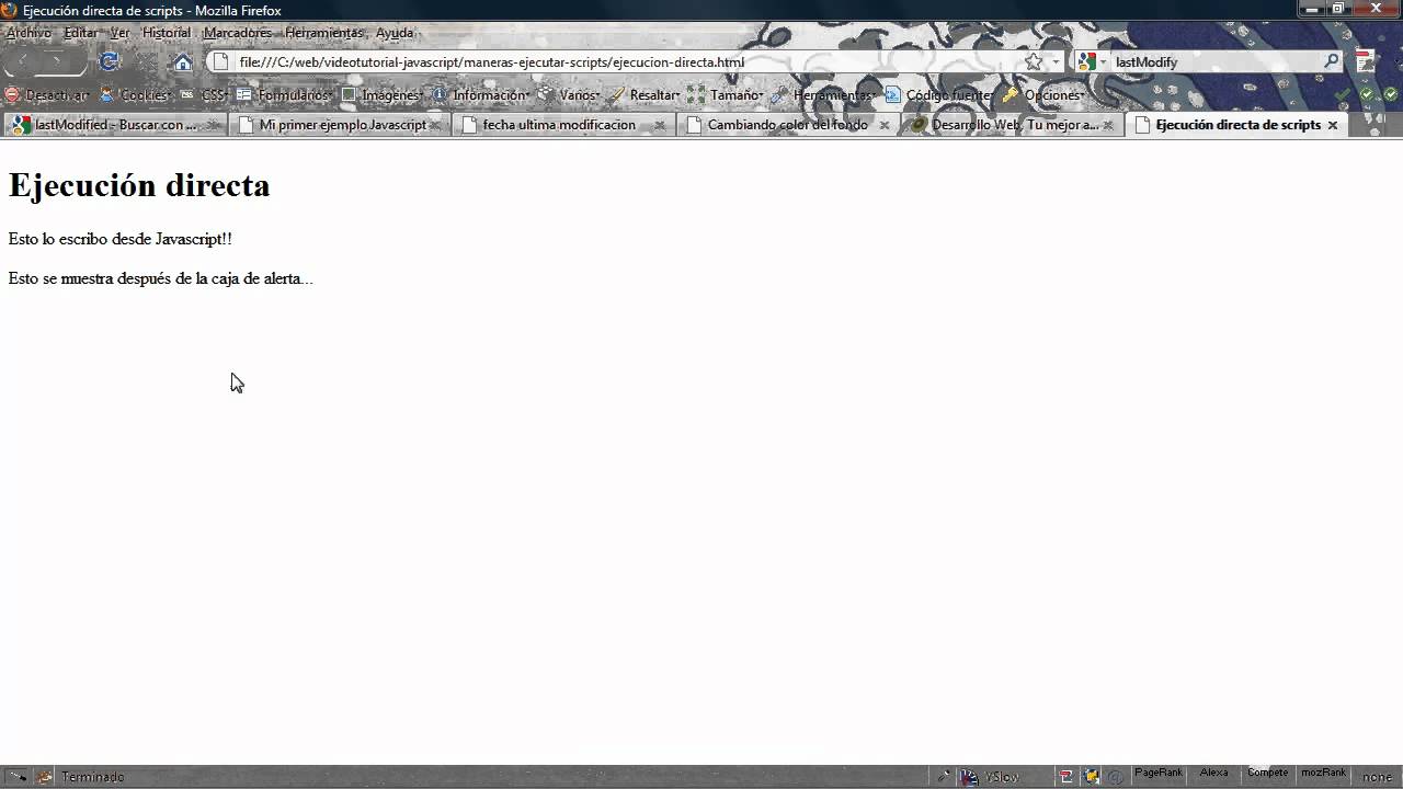 Videotutorial De Javascript Parte 3 Maneras De Ejecutar Scripts Youtube 6833