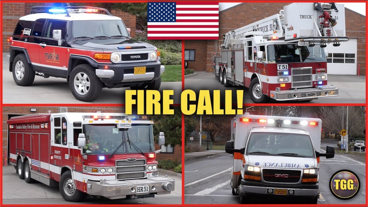 *EVERYONE GOES!* [Tigard] TVF&R Heavy Rescue, Truck, Car 51 & Ambulance ...