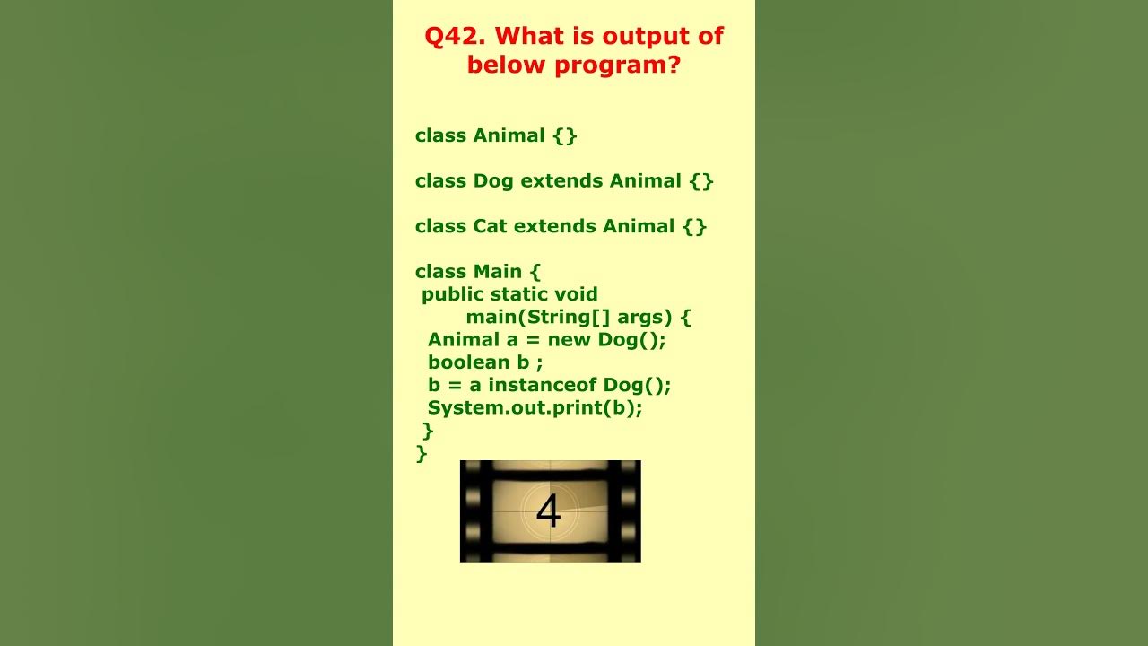 interview question 42. what is output of below program? #interviewquestions #javaclass #coding ...