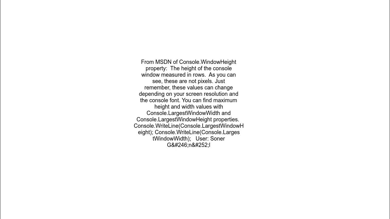Changing Console Window's size throws ArgumentOutOfRangeException - YouTube Changing Console Window's size throws ArgumentOutOfRangeException - YouTube