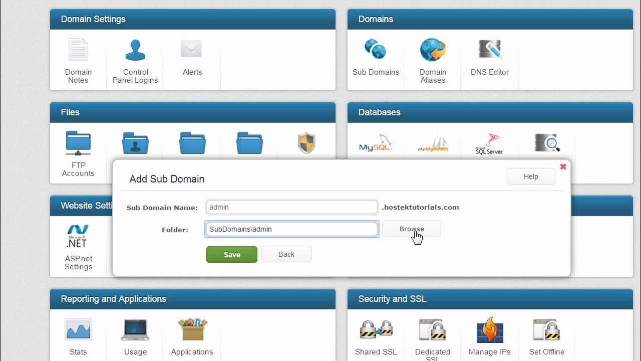 Create and Manage Sub Domains via WCP Control Panel with Hostek.com - YouTube