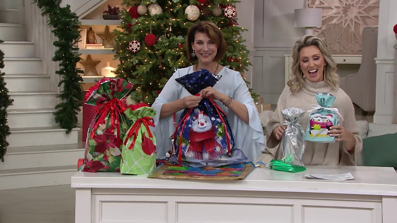 Kringle Express 70-Piece Drawstring Gift Bag Set with Tags on QVC - YouTube