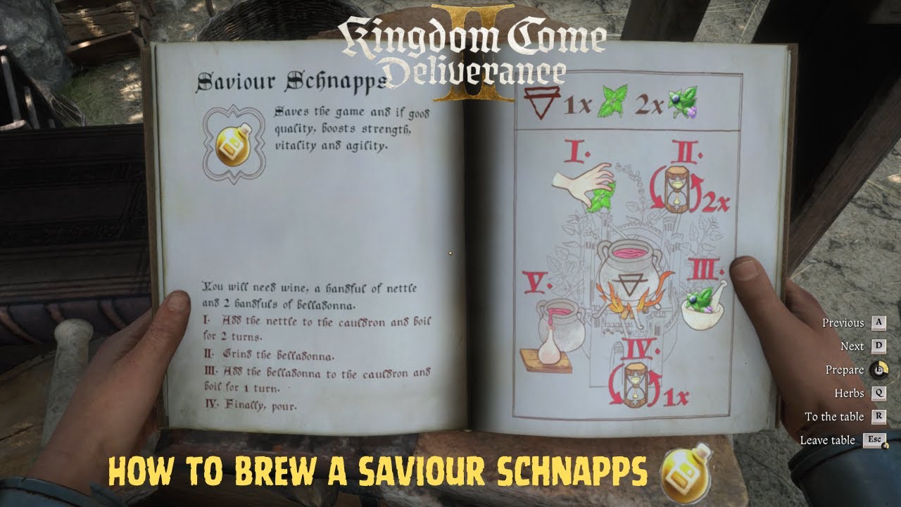 Kingdom Come: Deliverance II: How to Brew Saviour Schnapps (Alchemy ...