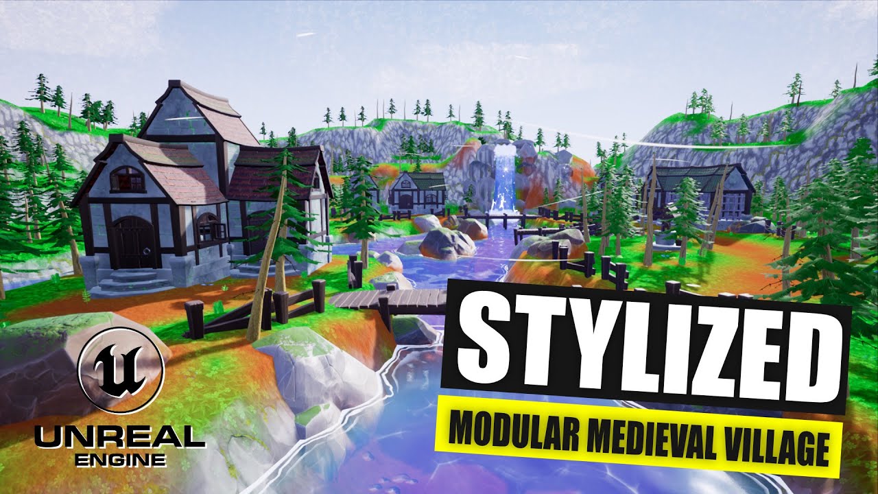 Stylized Modular Medieval Village - Unreal Engine - YouTube