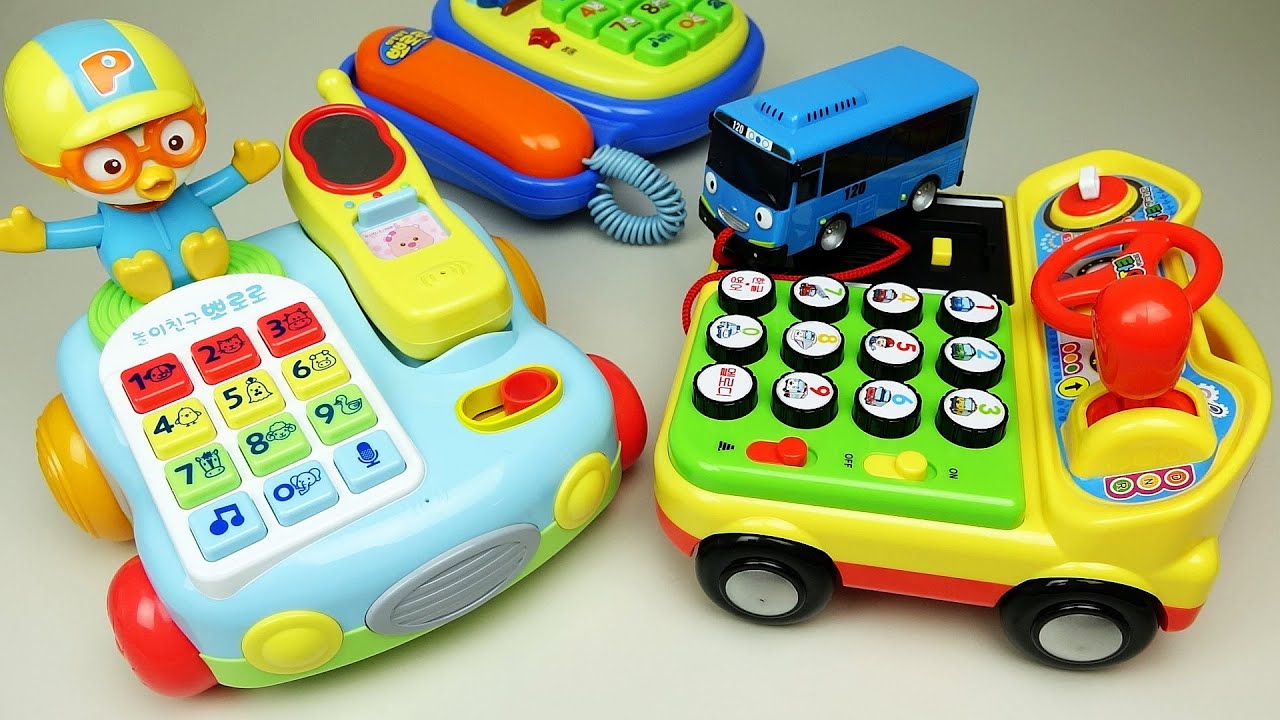 Pororo Tayo Phone toys 뽀로로 꼬마버스 타요 전화기 장난감 - YouTube