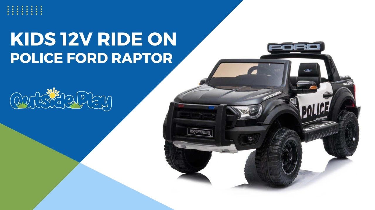 Kids Ride On Ford Raptor Battery Powered 4WD Police Truck toy Car ...