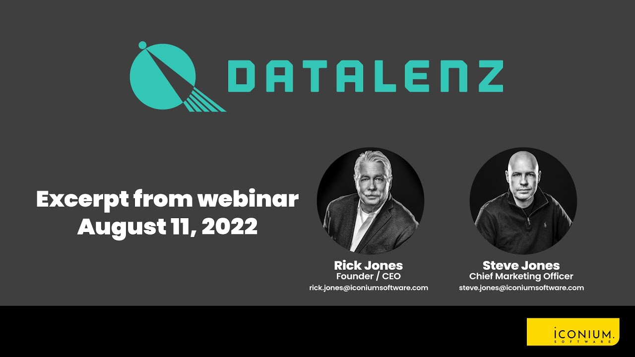See DataLenz in Action with Iconium Founder Rick Jones & CMO Steve Jones - YouTube