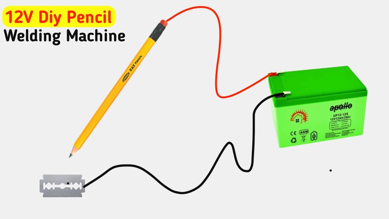 How to make simple welding machine with pencil and blade.12V diy simple ...