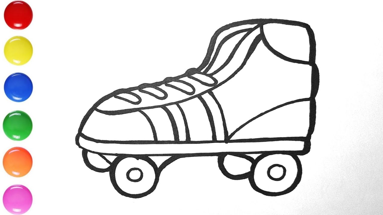Menggambar Dan Mewarnai Sepatu Roda || Drawing kids art - YouTube