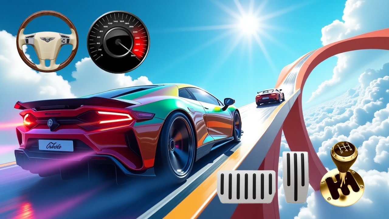 Mega Ramp Racing Madness 🚘 | Red Supercar Jumps & Stunts - Android Game ...