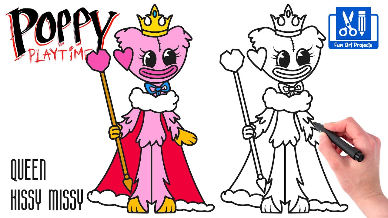 How To Draw Queen Kissy Missy | Poppy Playtime - Draw Game Characters ...