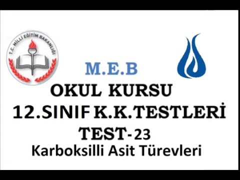 MEB Okul Kursu 12.SINIF Kimya K.kavrama Testleri Test-23