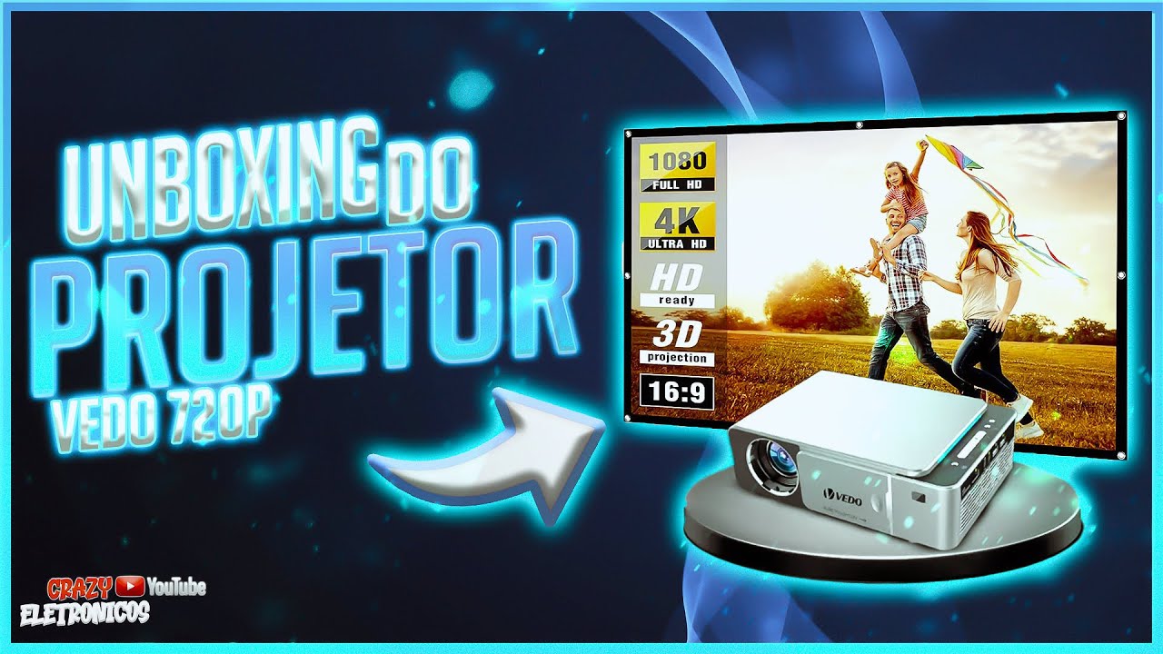 PROJETOR VEDO T6 720P - TENHA UMA TELA DE 150 POLEGADAS EM CASA ...